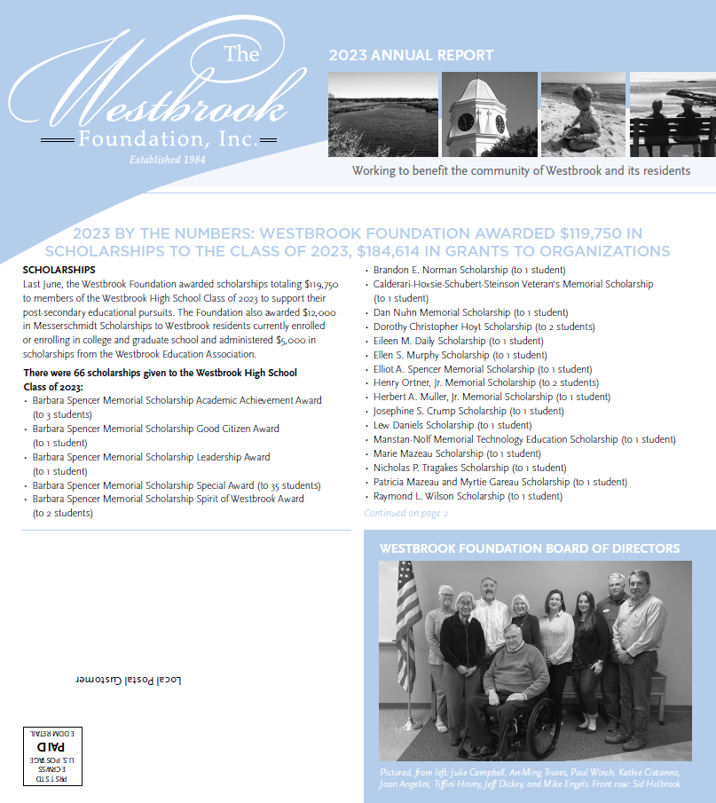 Annual Reports – The Westbrook Foundation
